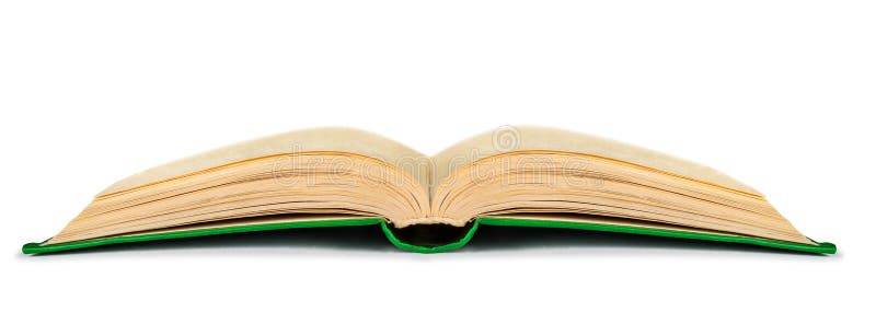 Open book in green cover stock photo. Image of placard - 45678932
