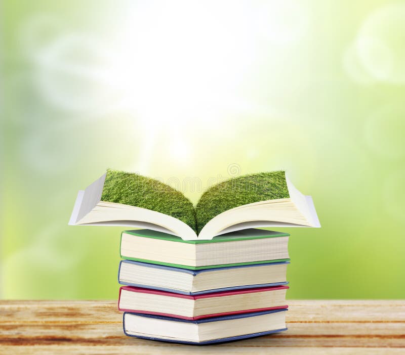 Open book with green tree stock photo. Image of fantasy - 43704344