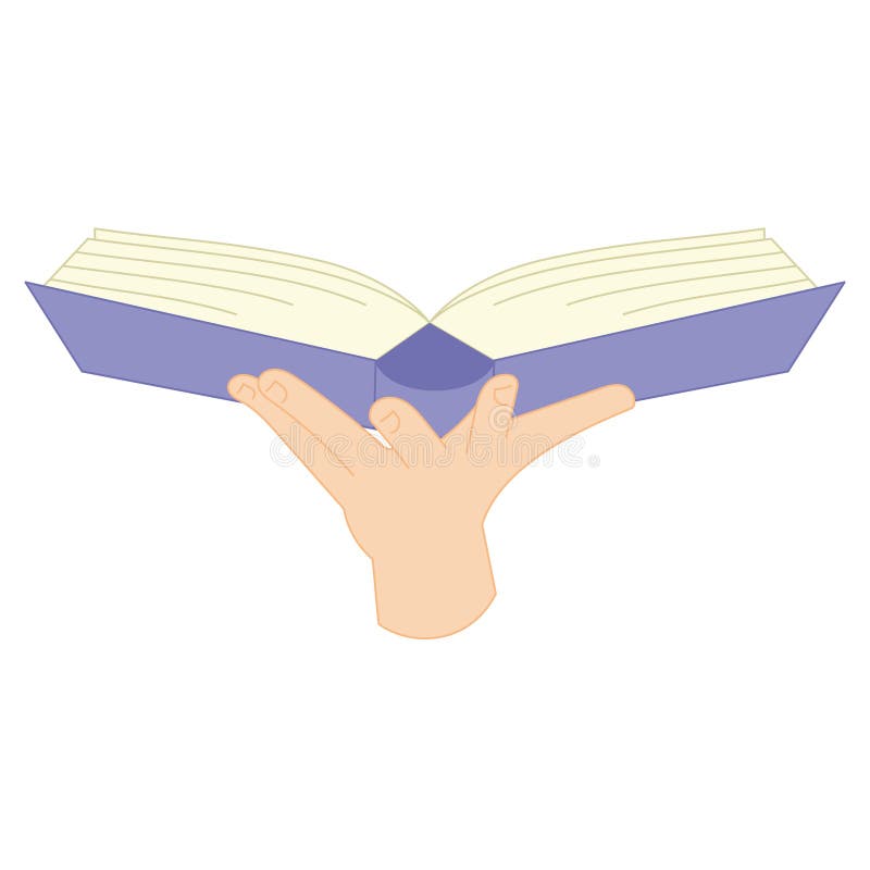 Open Book in a Hand School Supplies Icon Vector Stock Illustration ...