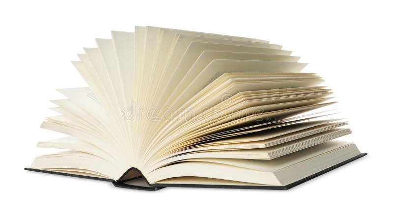 Open Book with Hard Cover Isolated on White Stock Photo - Image of ...