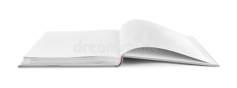 Open Book with Hard Cover Isolated on White Stock Image - Image of ...