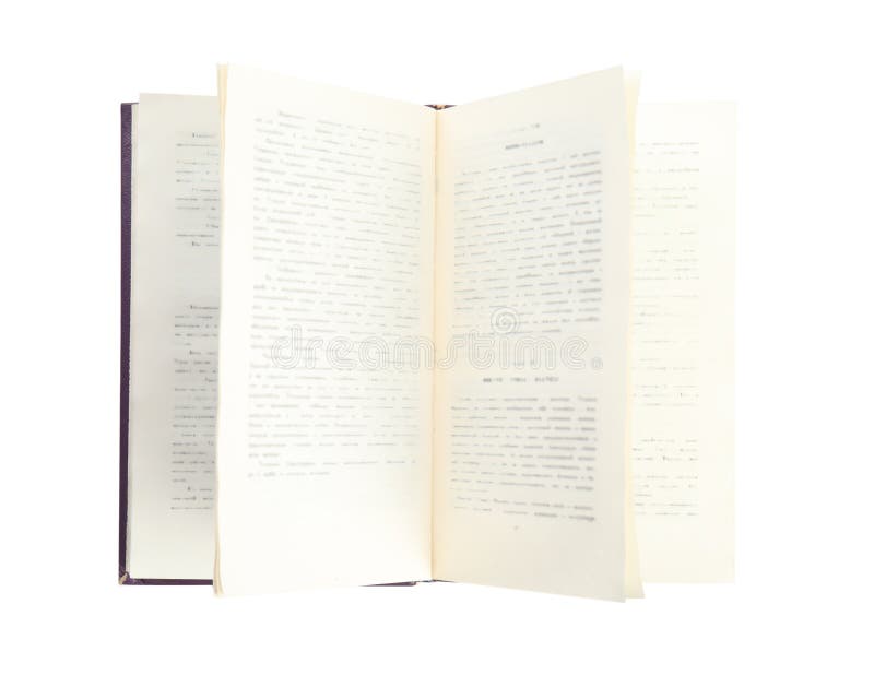 Open Book with Hard Cover Isolated on White Stock Image - Image of ...