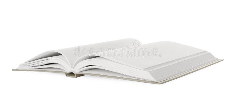 Open Book with Hard Cover on White Background Stock Image - Image of ...