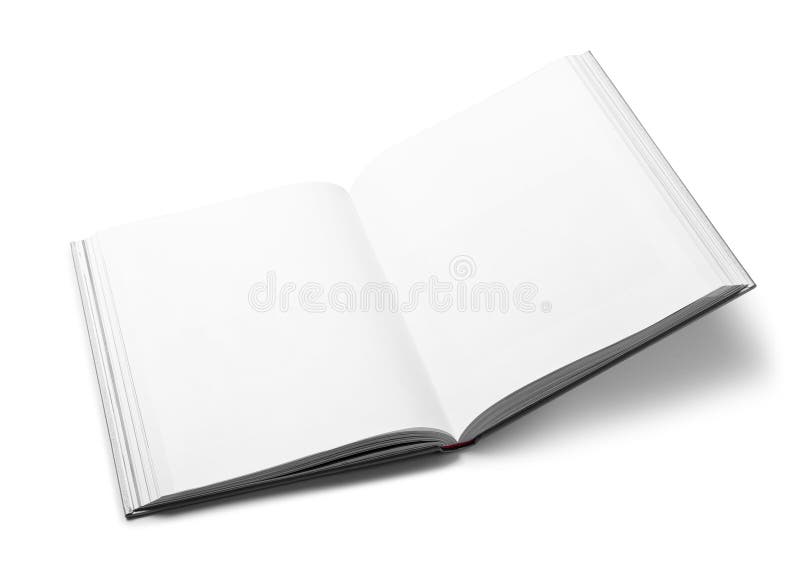 Open Book with Hard Cover on White Background Stock Image - Image of ...