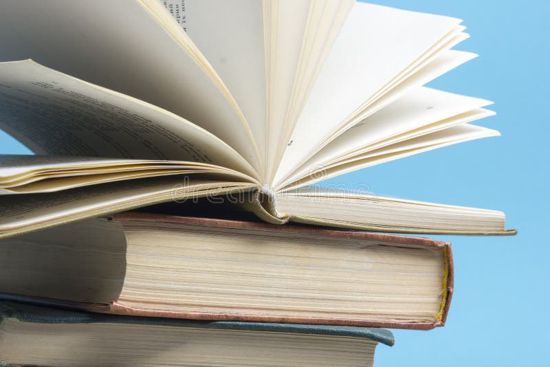 Open Book, Hardback Books on Wooden Table. Back To School Stock Photo ...