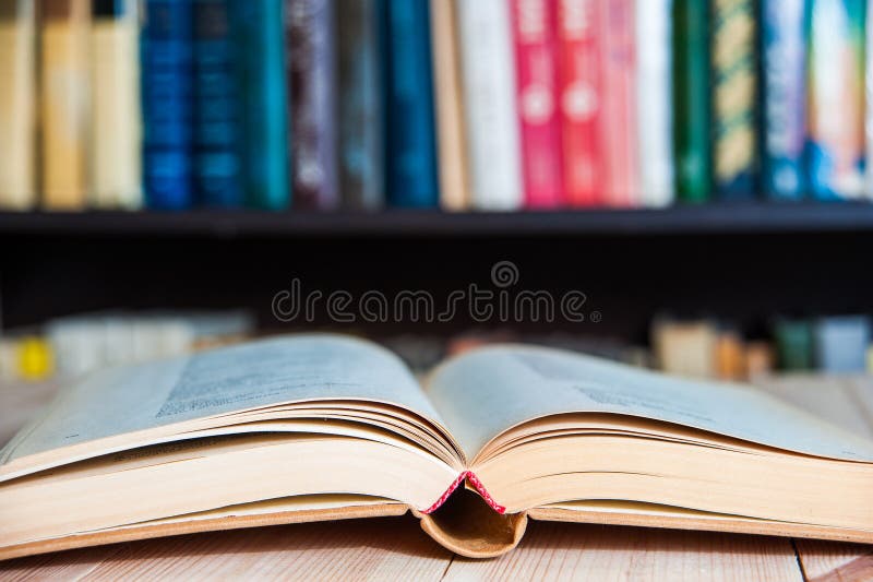 Open Book, Hardback Books on Wooden Table. Back To School Stock Photo ...