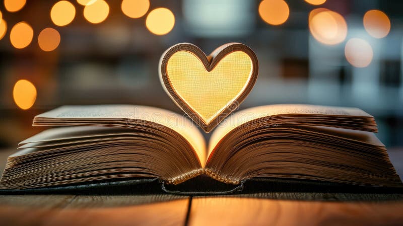 Open Book and Heart. Selective Focus Stock Image - Image of diary ...