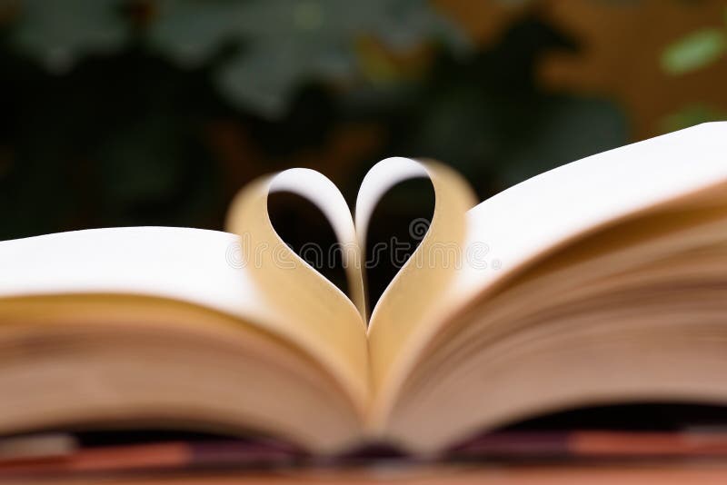 Open Book with Heart Shape Page Stock Image - Image of open, lover ...