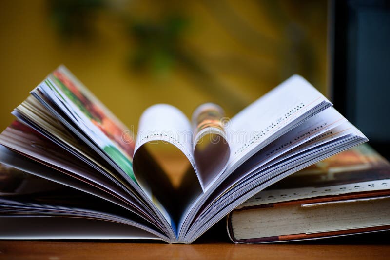 Open Book with Heart Shape Page Stock Image - Image of shape, learning ...