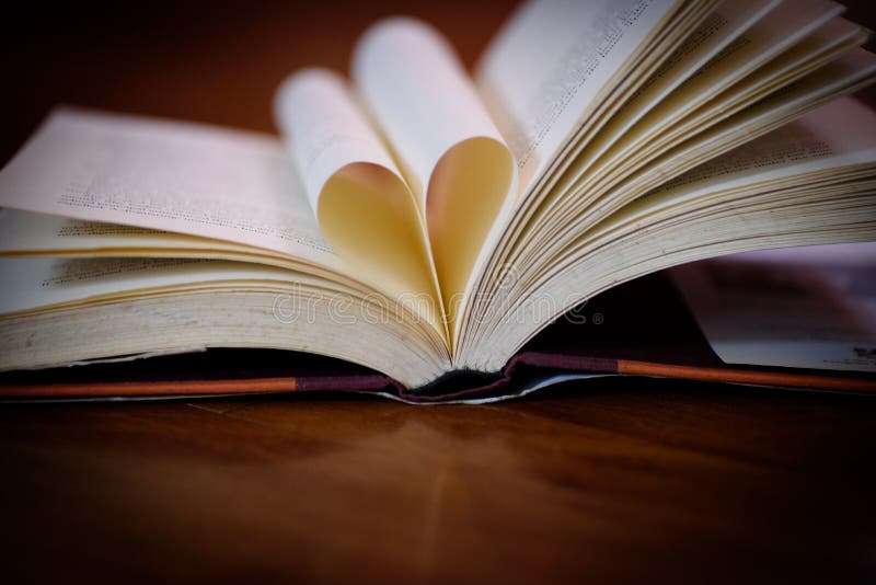 Open Book with Heart Shape Page Stock Image - Image of figure, closeup ...