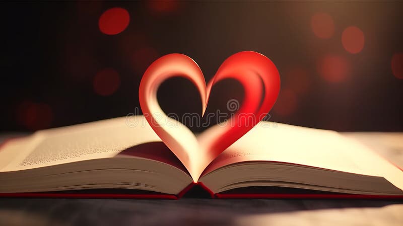 An Open Book with Heart-shaped Pages Stock Image - Image of imagination ...