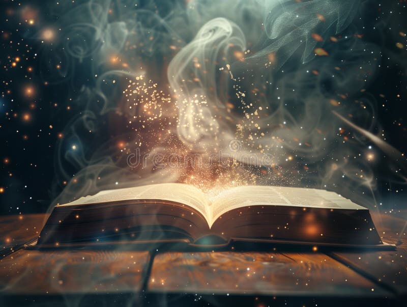 An Open Book with Hidden Knowledge Stock Illustration - Illustration of ...