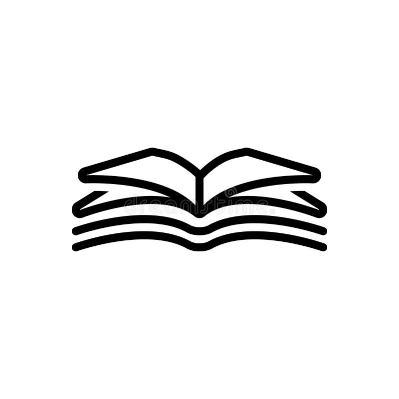 Black Line Icon for Open Book, Open and Book Stock Vector ...