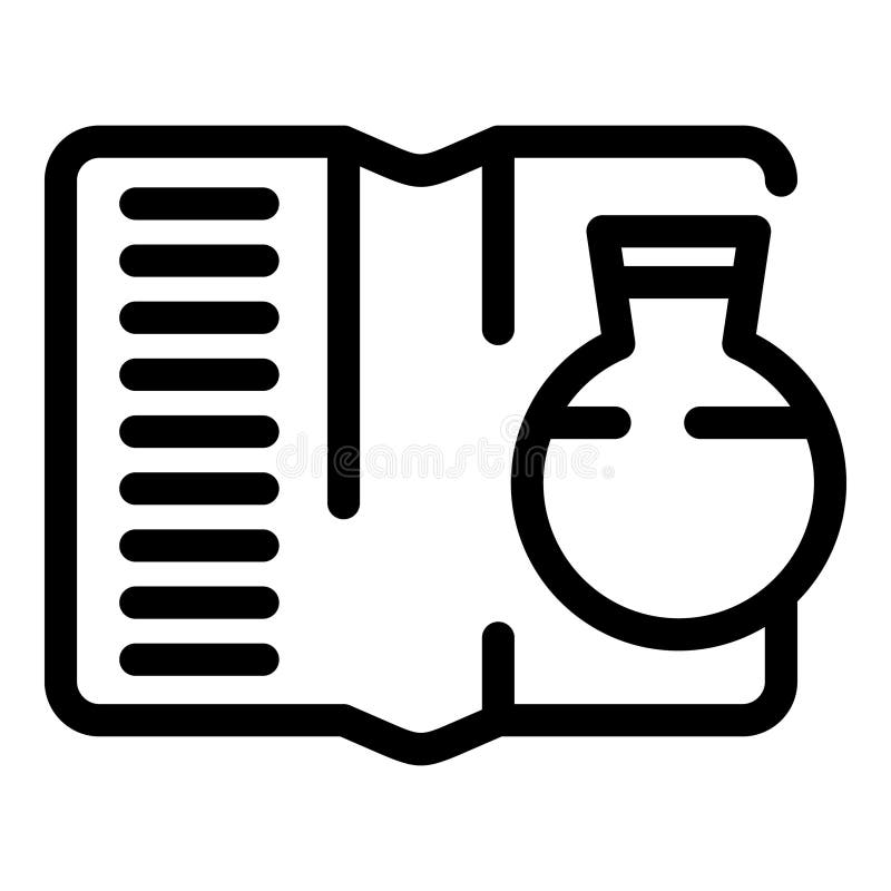 Open Book Icon with Chemical Flask Symbolising Chemistry Studies Stock ...
