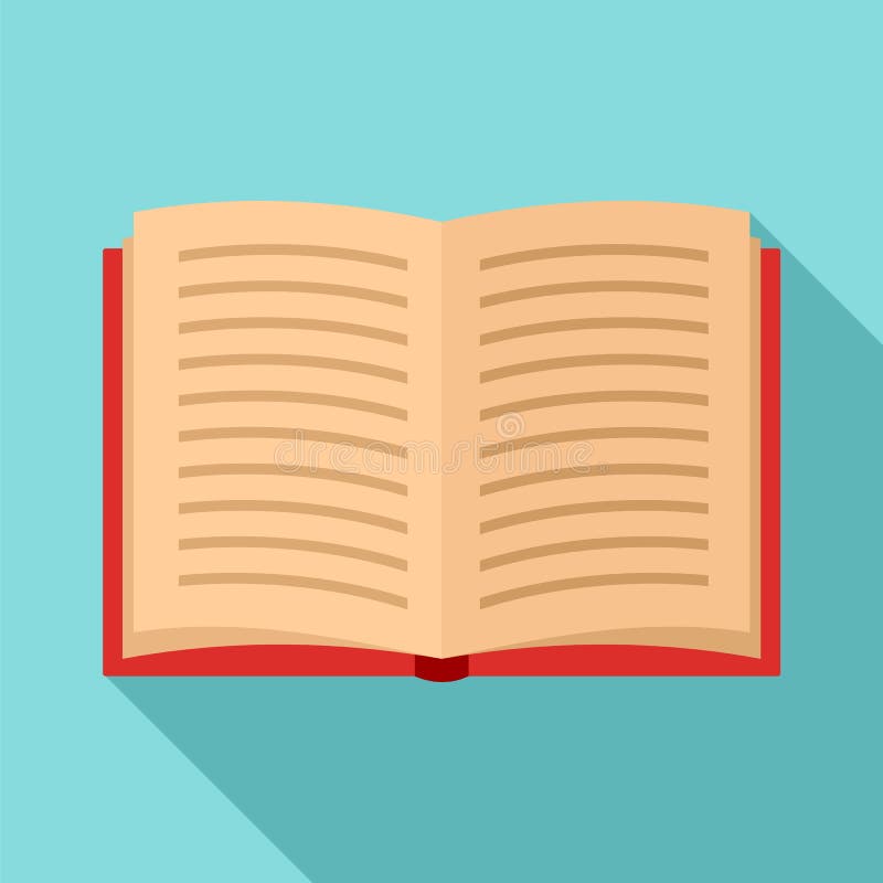 Open book icon, flat style stock vector. Illustration of diary - 132562908