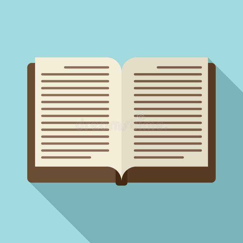 Open book icon, flat style stock vector. Illustration of library ...