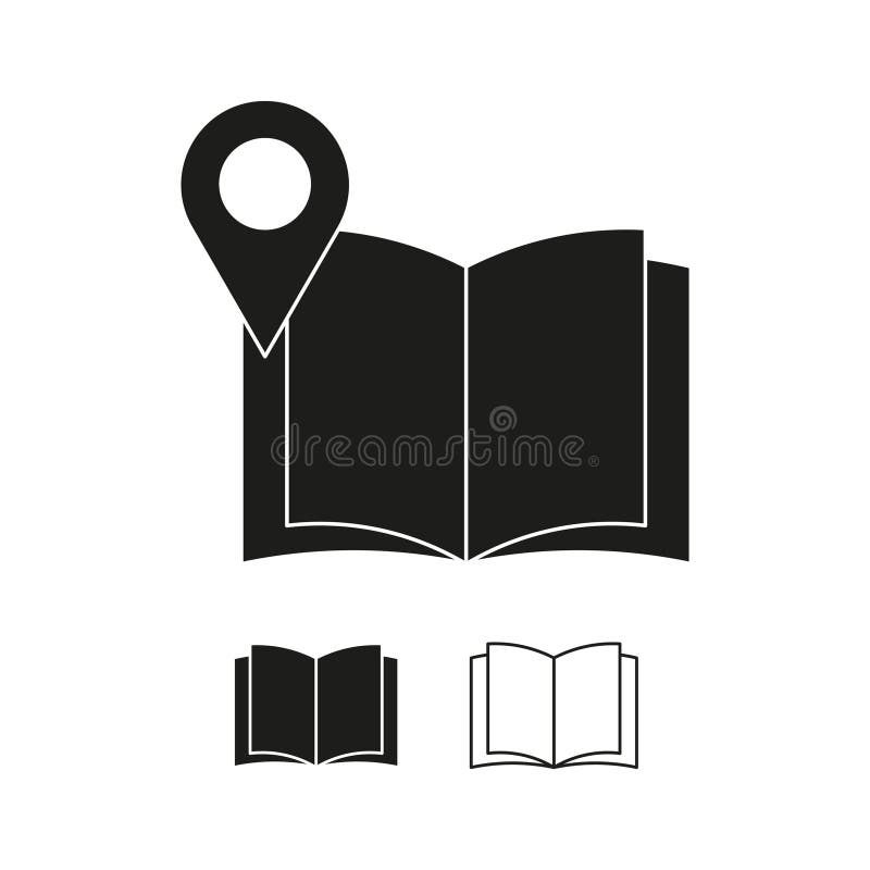 Open Book Icon. Map Location Symbol. Vector Graphic Element. Simple ...