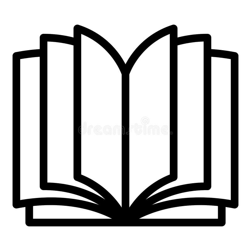 Open Book Icon, Outline Style Stock Vector - Illustration of design ...
