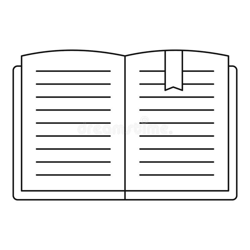 Open Book Icon, Outline Style Stock Illustration - Illustration of ...