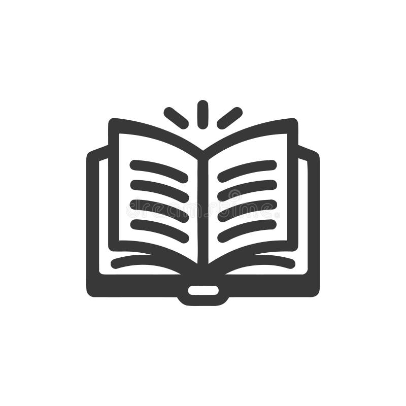 Open Book Icon, Knowledge and Education Symbol Stock Vector ...