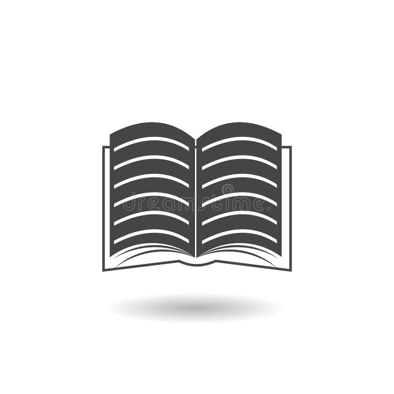 Open book icon with shadow stock vector. Illustration of cover - 191938948