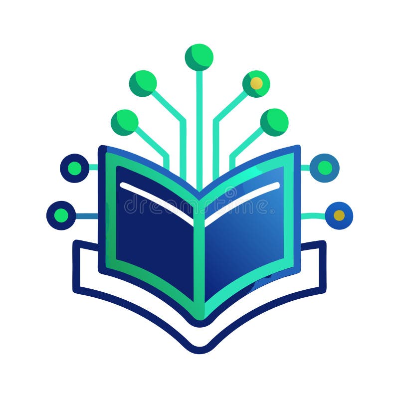 Digital Learning: Open Book Icon Representing Modern Education and ...