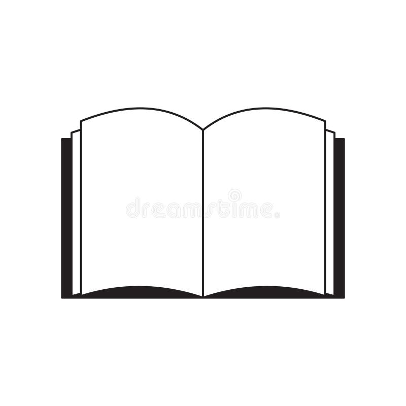 Open Book Icon. Simple Outline Shape. Black Book Graphic. Vector ...