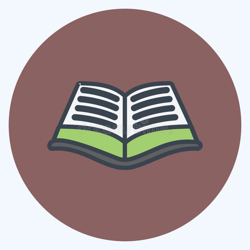 Open Book Icon in Trendy Color Mate Style Isolated on Soft Blue ...