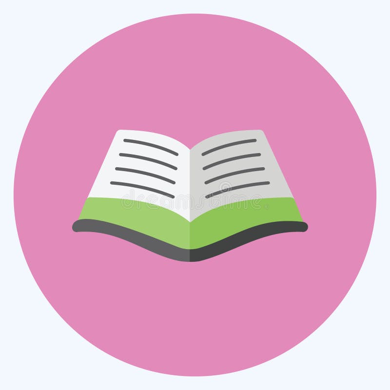 Open Book Sticker in Trendy Line Cut Isolated on Blue Background Stock ...