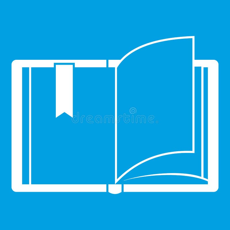 Open book icon white stock vector. Illustration of book - 98321312