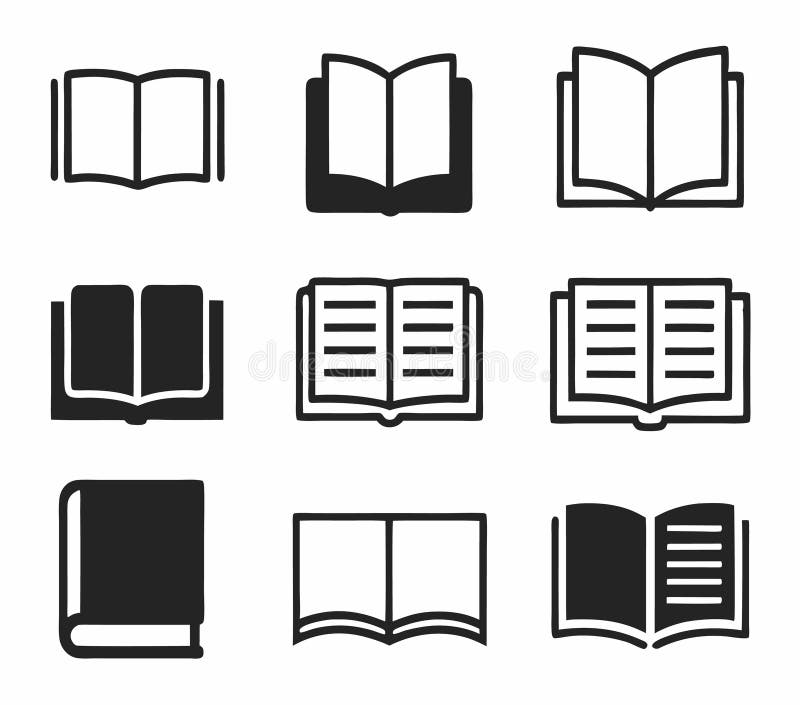 Open Book Icons Reading Knowledge Education Library Literature Symbols ...