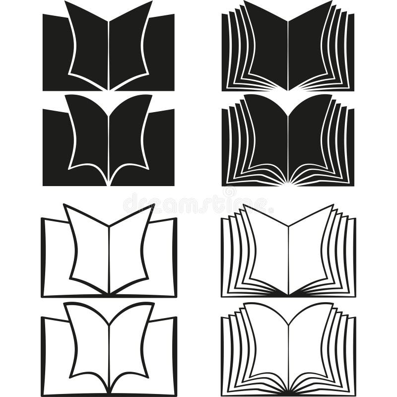 Open Book Icons. Reading Learning Symbol. Education Knowledge Vector ...