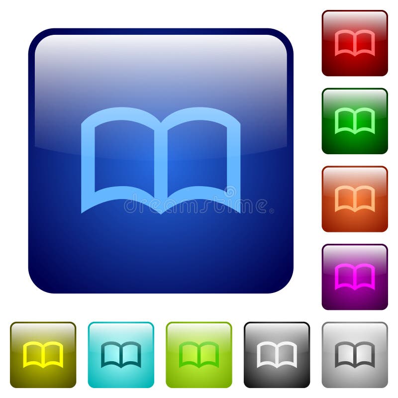Square open book buttons stock vector. Illustration of glossy - 15132996