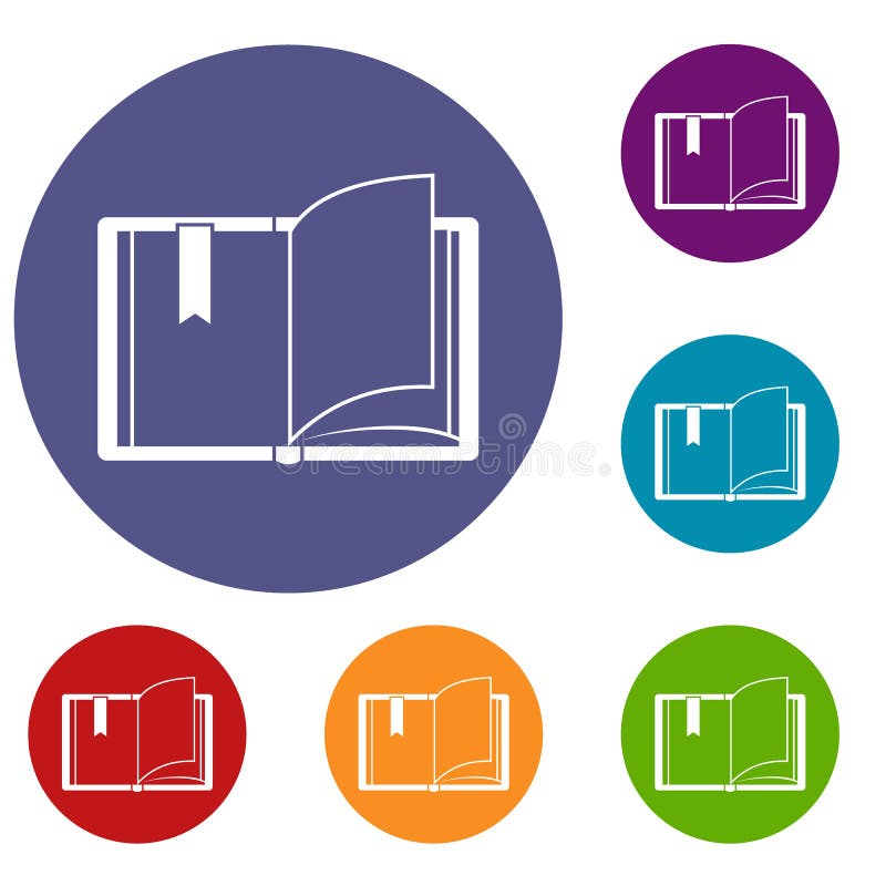 Open book icons set stock vector. Illustration of flat - 95836382