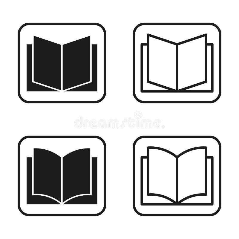 Open Book Icons Set. Vector Illustration. EPS 10 Stock Vector ...