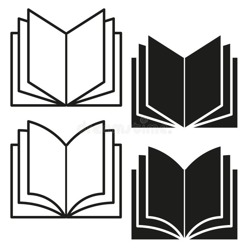 Open Book Icons Set. Vector Reading Symbols. Knowledge and Education ...