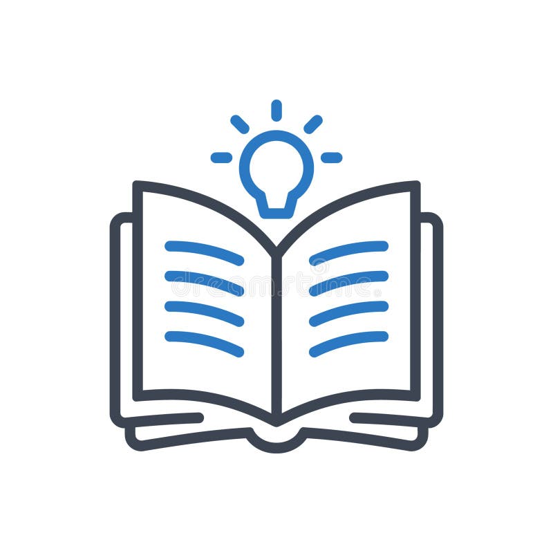 Open Book with Ideas Icon stock vector. Illustration of icon - 361729457