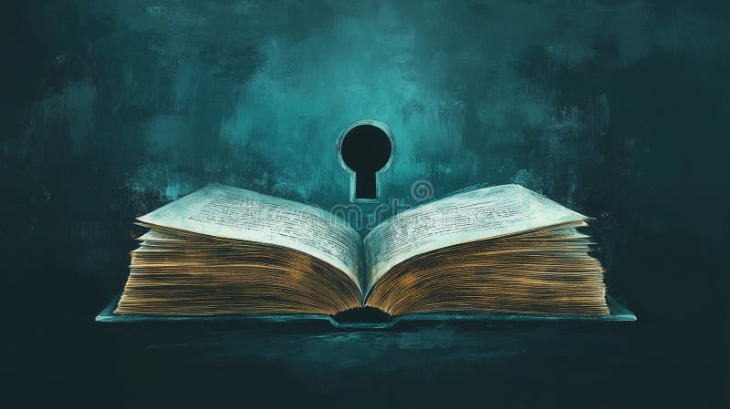 An Open Book Illuminated by a Mysterious Keyhole Illuminates Secrets in ...