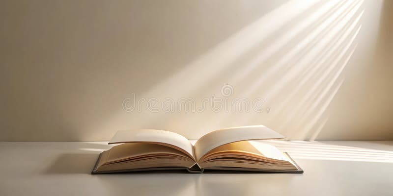 Open Book Illuminated by Sunlight on a Table. Generative AI Stock ...