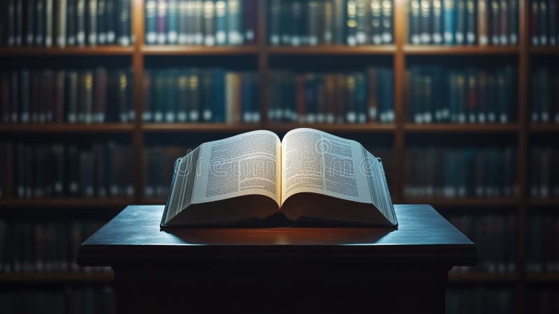 Open Book Illuminating Knowledge in the Library Stock Photo - Image of ...
