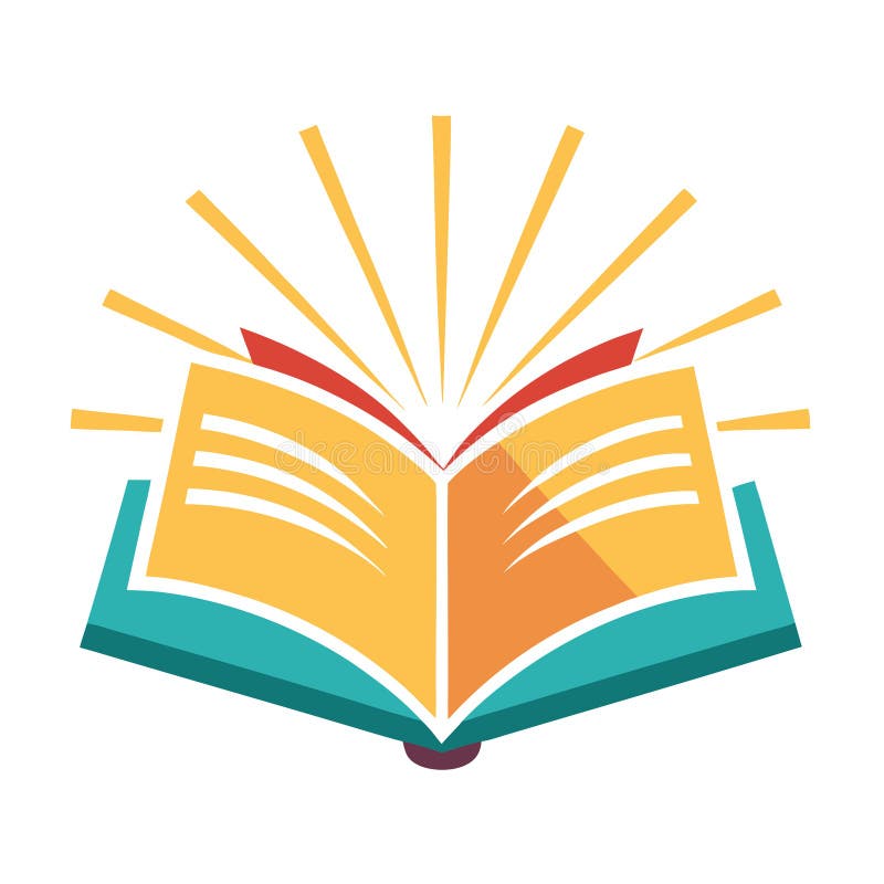 Open Book Illustration with Radiating Lines for Knowledge and Learning ...