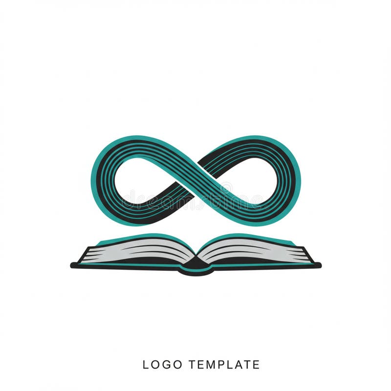 Open Book Illustration with a Stylized Infinity Symbol Above it. the ...