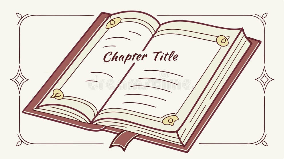 Open Book Illustration with Title Page Ready for Custom Text Vector ...