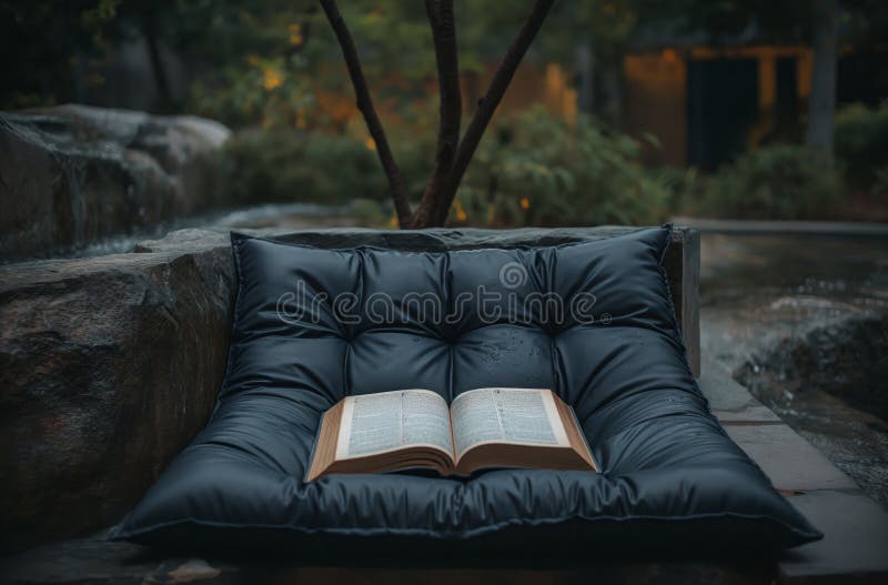 Open Book on Inflatable Bench Stock Photo - Image of environment, rest ...