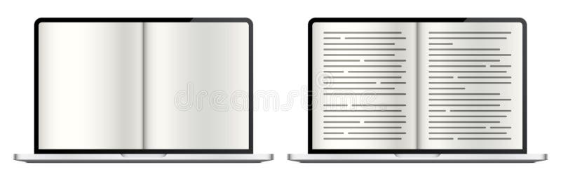 Open Book Inside a Laptop. Vector Illustration. Stock Vector ...