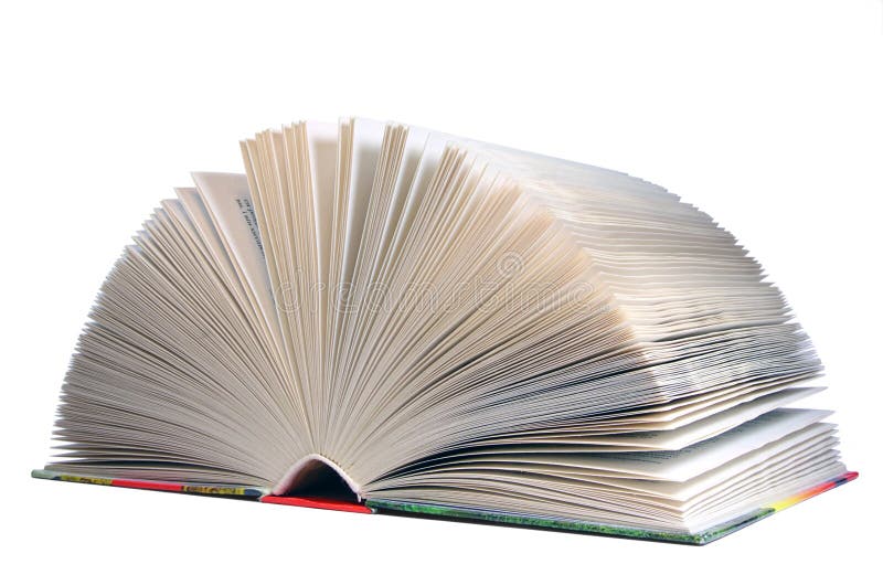 Open Book Isolated on White Stock Photo - Image of isolated, volume ...