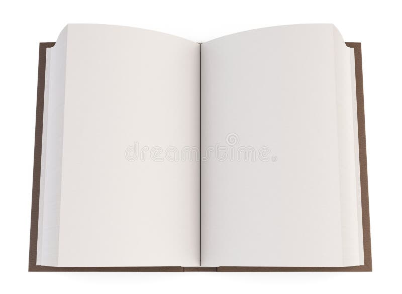 Open Book Isolated on White Background. Top View. 3d. Stock ...