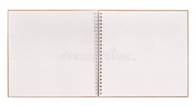 Open Book Isolated on White. Notebook with Spiral Binder Stock Image ...