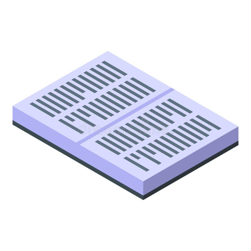 Open Book Isometric View Showing Text Written on Pages Stock Vector ...
