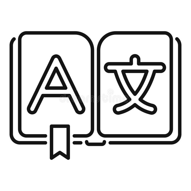 Open Book with Latin and Chinese Letters Representing Language Learning ...